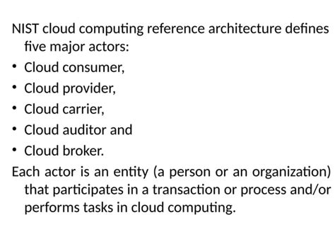 Nist Cloud Computing Reference Architecturepptx