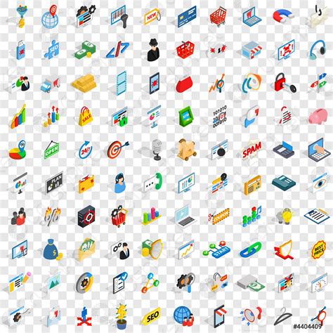 100 It Icons Set Isometric 3d Style Stock Vector 4404409 Crushpixel