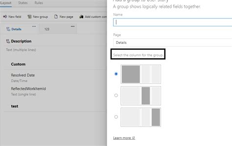 Tabs Azure Devops Columns For Groups Stack Overflow