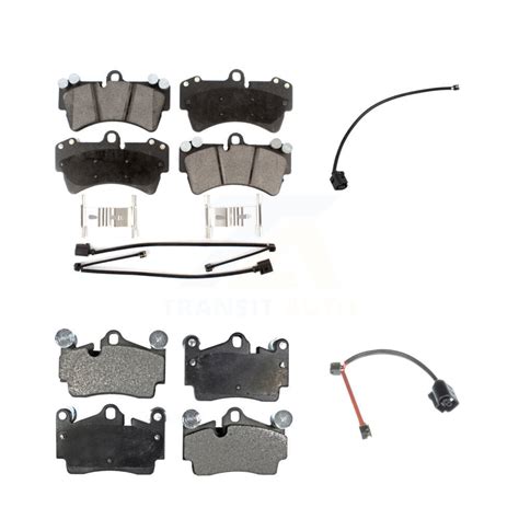 Ceramic Disc Brake Pads And Extra Wear Sensors Front Rear Kit For Audi