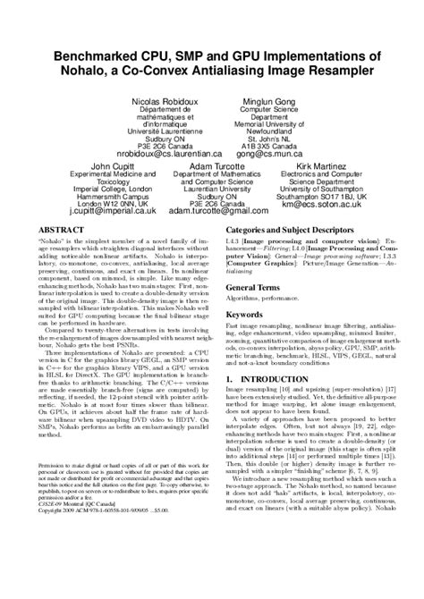 Pdf Benchmarked Cpu Smp And Gpu Implementations Of Nohalo A Co