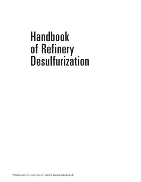 Handbook Of Refinery Desulfurization Pdf Free Download