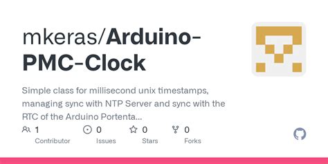 GitHub Mkeras Arduino PMC Clock Simple Class For Millisecond Unix Timestamps Managing Sync