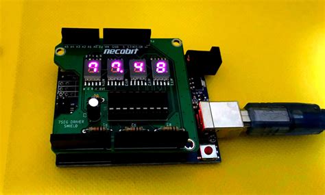 Arduino7セグシールドキット（カソードコモン、小型smdタイプ用） Necobit電子 Electronic Control