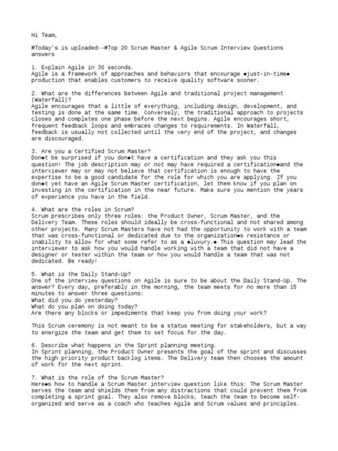 agile scrum interview question pdf scrum software development