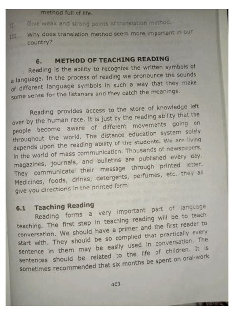 SOLUTION: Methods of teaching reading - Studypool