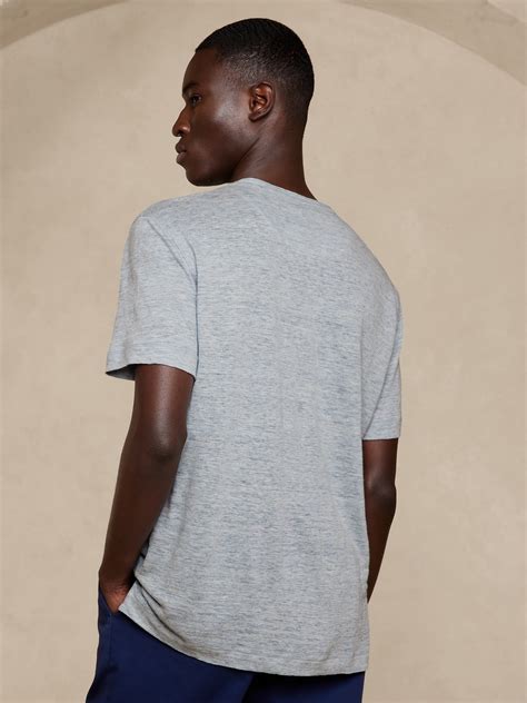 Linen Henley T Shirt Banana Republic