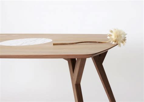 Martin Azuas Trees And Rocks Table Contrasts Wood With Marble