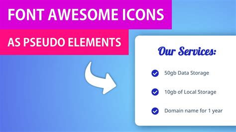 Pseudo Elements With Font Awesome Icons