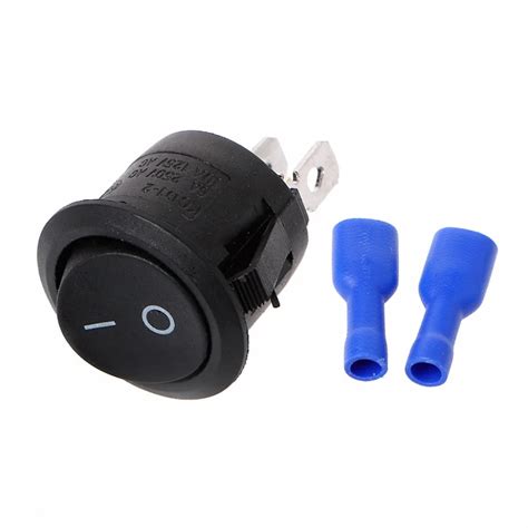 On Off Round Rocker Switch Female Crimp Spade Connectors Car Boat Switch Terminals In Switches