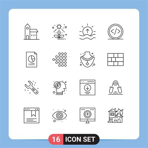 Pack Of Modern Outlines Signs And Symbols For Web Print Media Such As Programming Coding