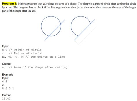 Solved Program Make A Program That Calculates The Area Of Chegg
