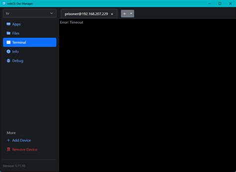Timed Out Issue Webosbrew Dev Manager Desktop Github