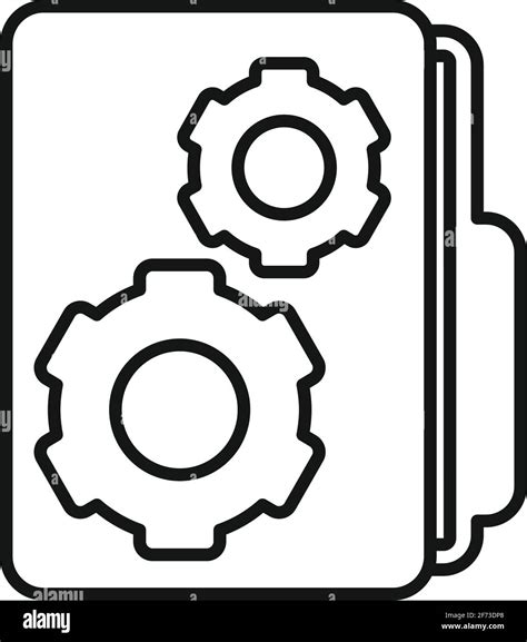 Testing Software Folder Icon Outline Style Stock Vector Image And Art