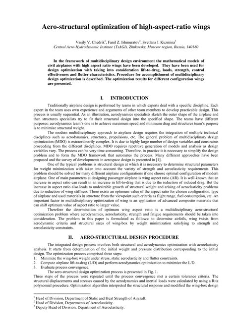 Pdf Aero Structural Optimization Of High Aspect Ratio Wings