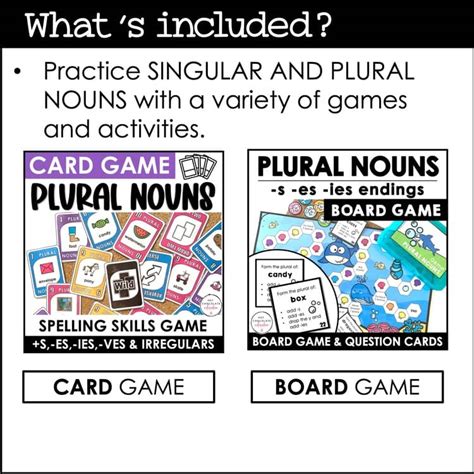 Plural Noun Spelling Games Task Cards Activities And Classroom Posters