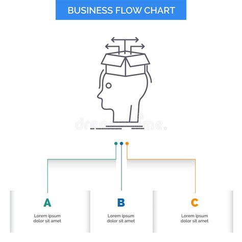 Data Extraction Head Knowledge Sharing Business Flow Chart Design With 3 Steps Line Icon