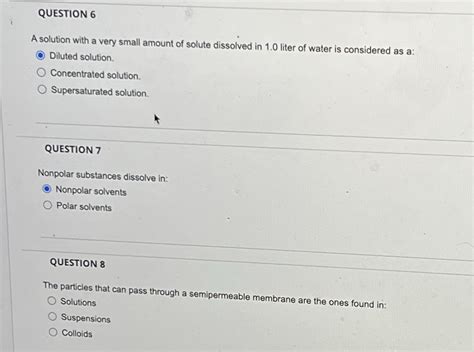 [solved] Help Question 6 A Solution With A Very Small Amount Of Solute