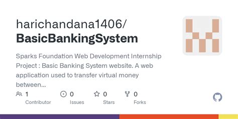 GitHub Harichandana BasicBankingSystem Sparks Foundation Web Development Internship