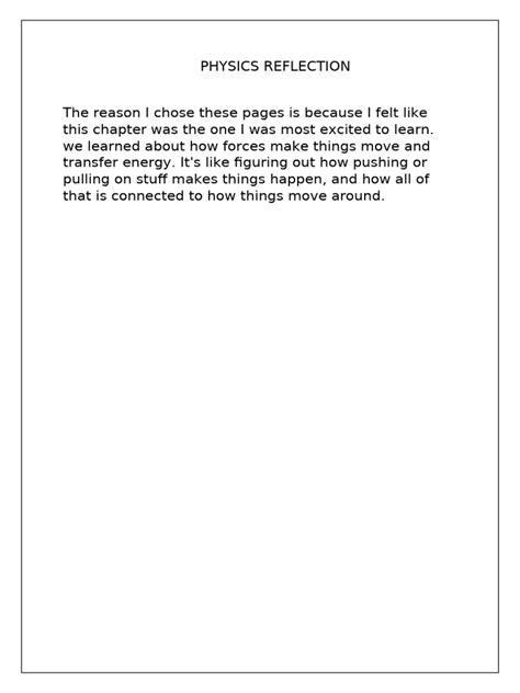 Physics Reflection Pdf