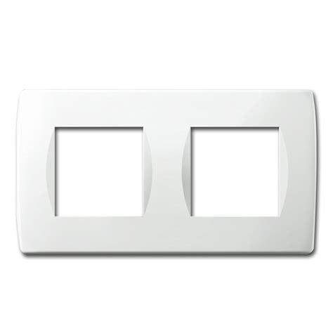 Tem 2m X 2m White Gloss Double Switch Socket Frame Bigamart