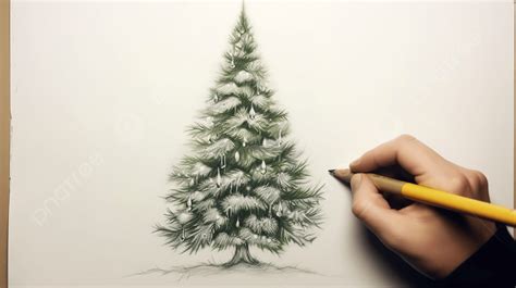 How To Draw A Christmas Tree From A Pencil Background Picture Of