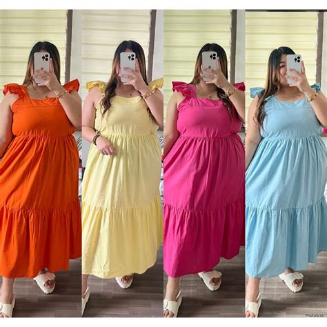 Cleo Maxi Linen Dress Plus Size Maxi Layered Dress Shopee Philippines