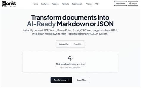 Monkt Convert Documents Into Clean Markdown Format Ai Tools Ai Tools
