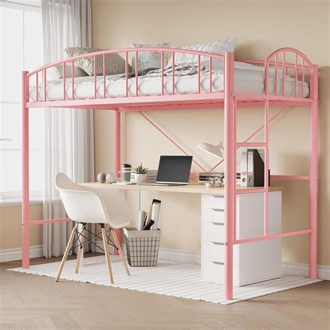 Loft Bed Twin Size Heavy Duty Metal Loft Bed Frame With Arched