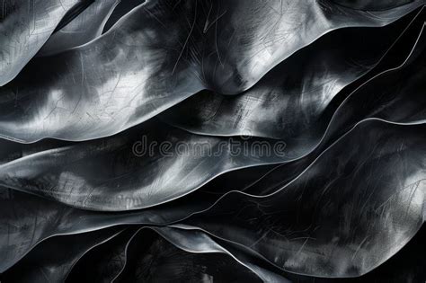 Black And White Wavy Fabric Creating Abstract Shapes And Textures