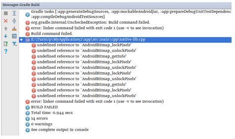 C Linker Command Fail With Exit Code 1 In Android Studio Stack Overflow