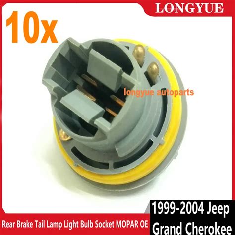 Longyue 10pcs Rear Brake Tail Lamp Light Bulb Socket Mopar Oe For 1999