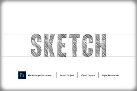 sketch text effect layer style graphic by shahsoft · creative fabrica