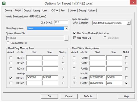 Bootloader Rom Ram Configurations For Chip Xxaa Nordic Qanda Nordic