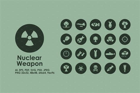 核武器图标素材 Nuclear Weapon Simple Icons 云瑞设计