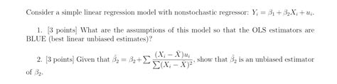 Solved Consider A Simple Linear Regression Model With Chegg
