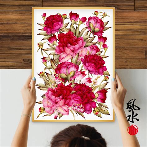 풍수액자 금전운을 좋게하고 부자되는 풍수액자 목단꽃그림