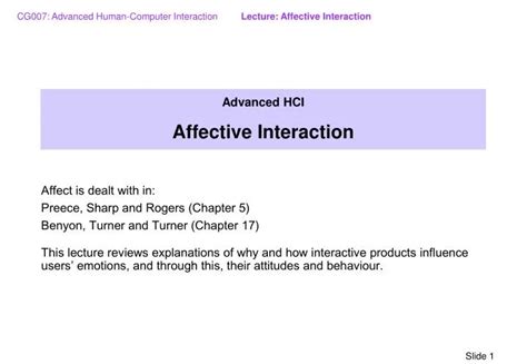 PPT Advanced HCI Affective Interaction PowerPoint Presentation Free Download ID