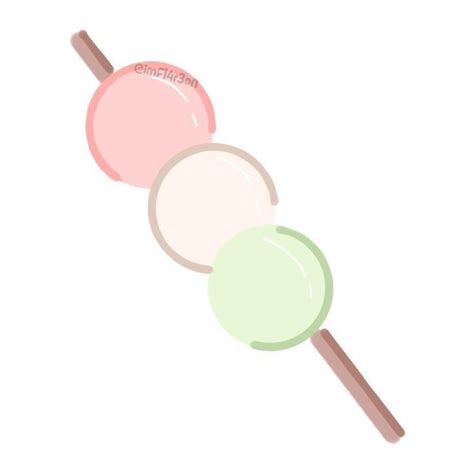 Draw Funny Kawaii Japan Tradition Sweet Mochi Vector Illustration