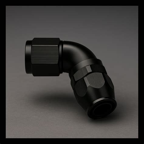An10 Ptfe An Coupling 90° Full Flow E85gasolineoil Black
