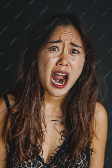 Premium Photo Portrait Of Angry Pensive Mad Crazy Stress Asian Woman