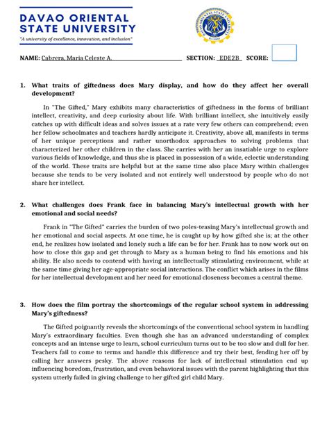 Sned 1 Module 3 Lesson 1 Activity Pdf Intellectual Tedness
