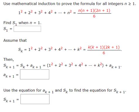 Solved Use Mathematical Induction To Prove The Formula For