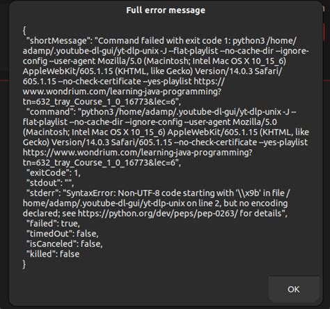 Execa Error Encoding Error Is What It Seems · Issue 462 · Jely2002youtube Dl Gui · Github