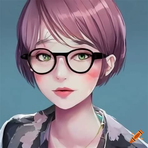 Anime Girls With Pixie Cut Hairstyle And Glasses On Craiyon