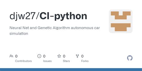 Github Djw Ci Python Neural Net And Genetic Algorithm Autonomous Car Simulation