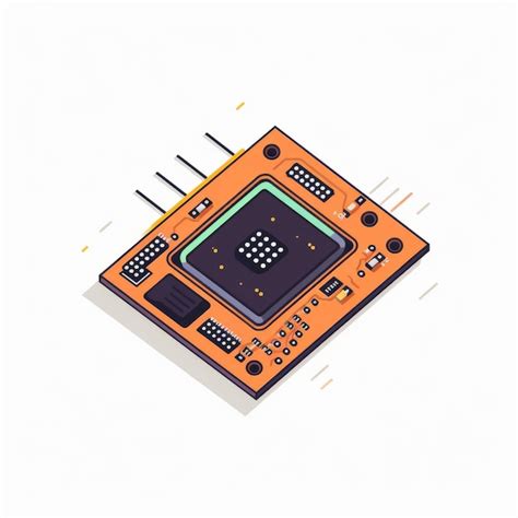 Premium Photo Minimalistic Iot Chip Vector Illustration With
