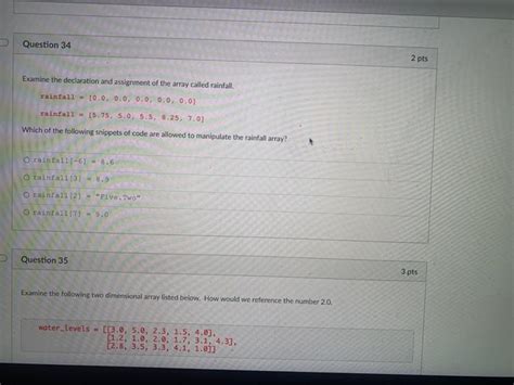 solved d question 33 3 pts examine the python code listed