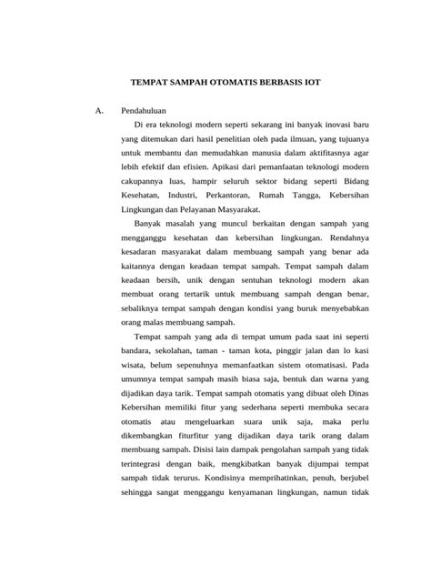 Tempat Sampah Otomatis Berbasis Iot Pdf