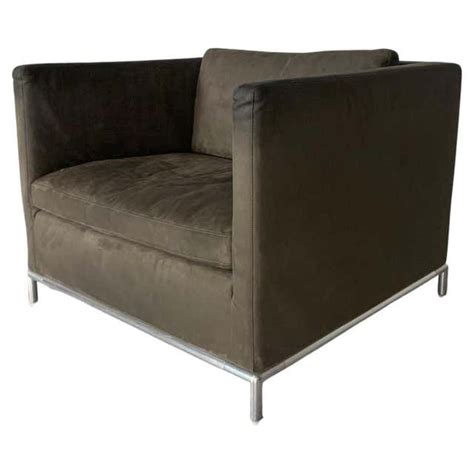Bandb Italia Almora Lounge Armchair And Footrest In Merino And Grey
